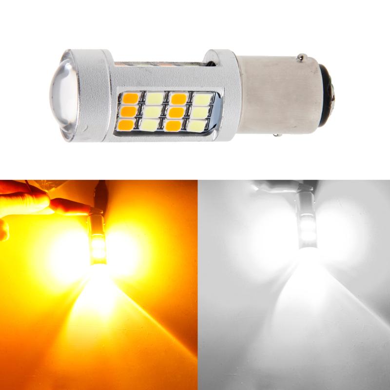Buy 1157 BAY15D Super Bright White/Amber Switchback 2835 42 LED Light ...