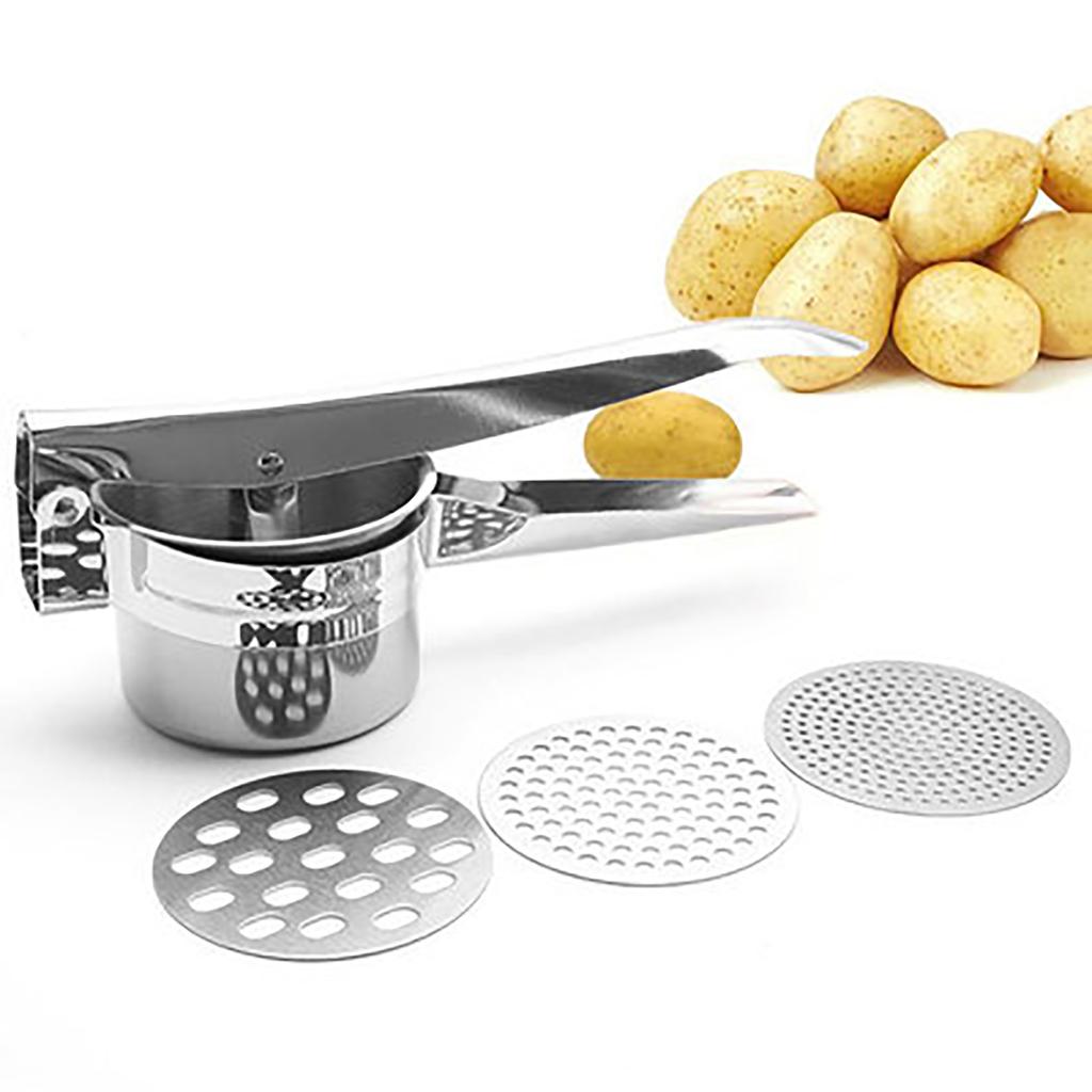 Stainless Steel Potato Ricer With 3 Ricing Discs, Manual Potato Masher ...