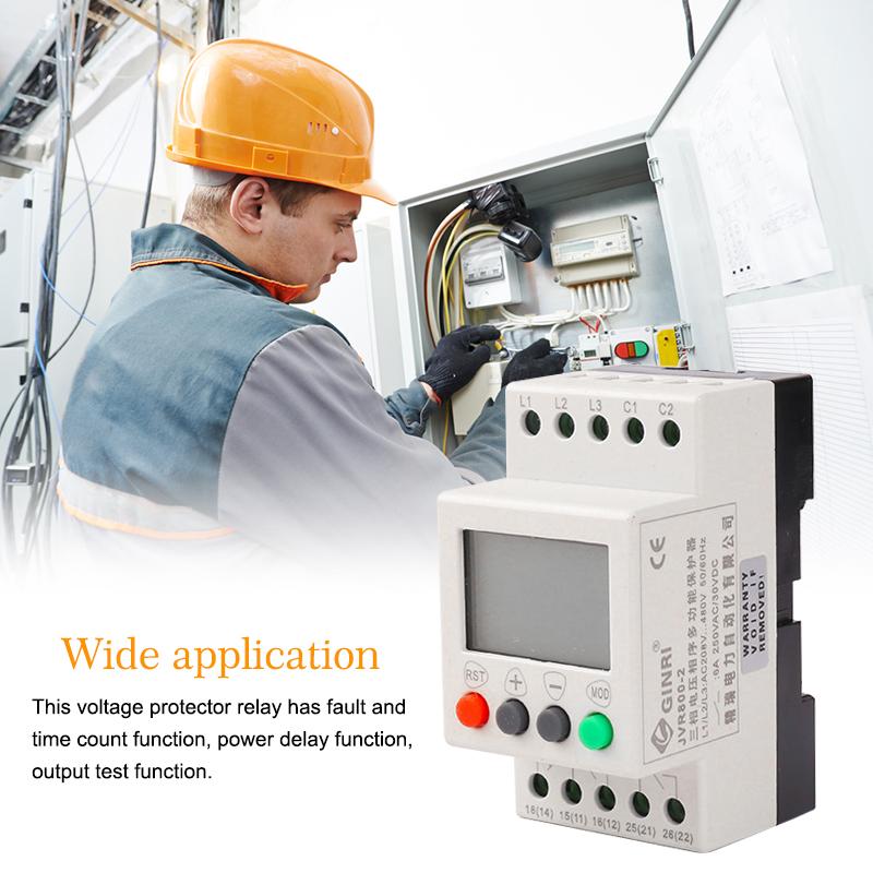 Buy 208-480V AC Under Over Voltage Protector Digital Display Automatic ...