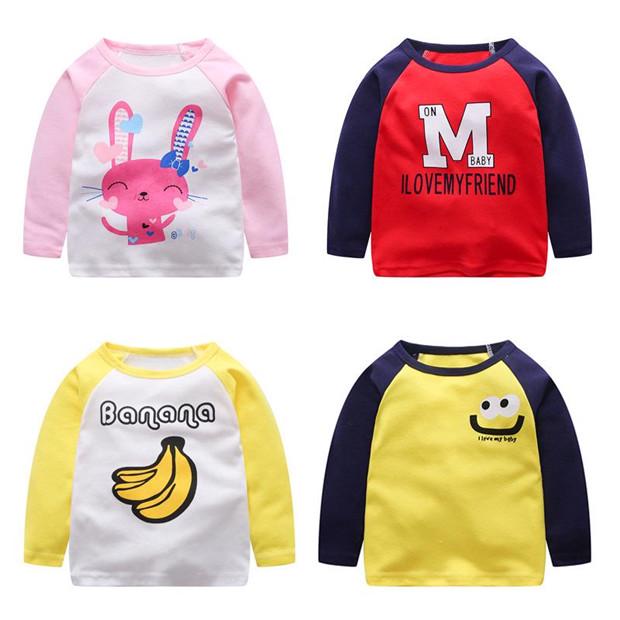 Buy Cartoon Print Kids Boy Girl T Shirts Pure Cotton Spring Autumn Long ...