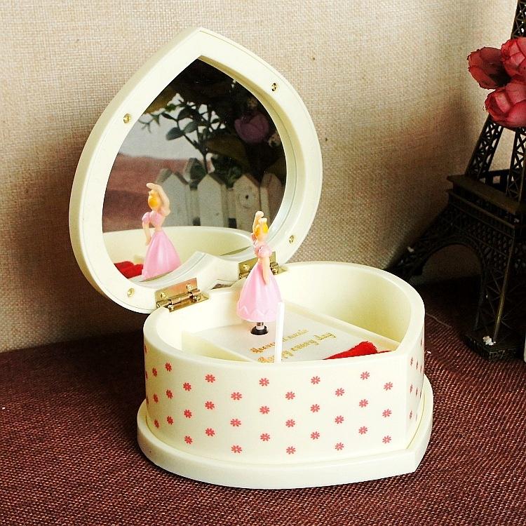 Buy 4 Colors Girl Music Box Children Musical Jewelry Box Heart-shaped ...