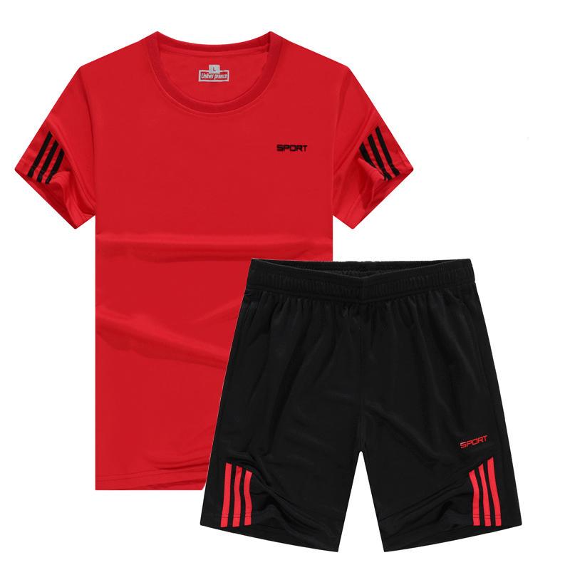 Buy Men Sports Clothing Set Sports T-shirt Running Sets Fitness Short ...
