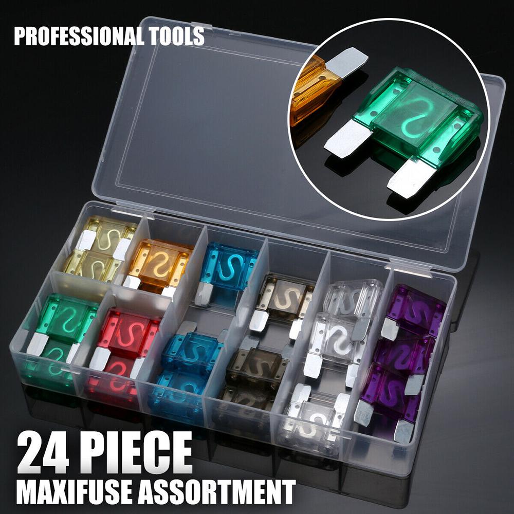 24pcs/set Big Maxi Blade Fuse Assortment Set Car Truck RV Electrical ...