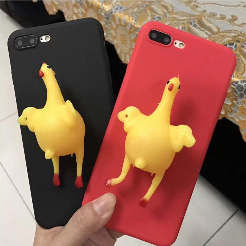Buy Funny 3D Chicken Lay Egg Squishy Animal Phone Case Cover for iPhone ...