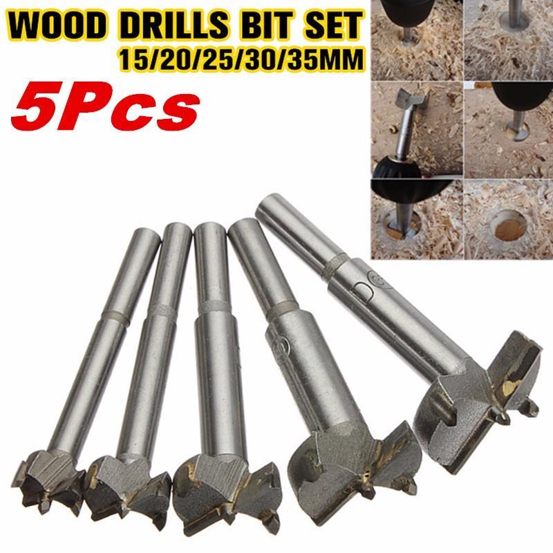 Drillpro 5pcs / Set Bohrer 15/20/25/30/35mm Holzbohrer Holz Bohrloch ...