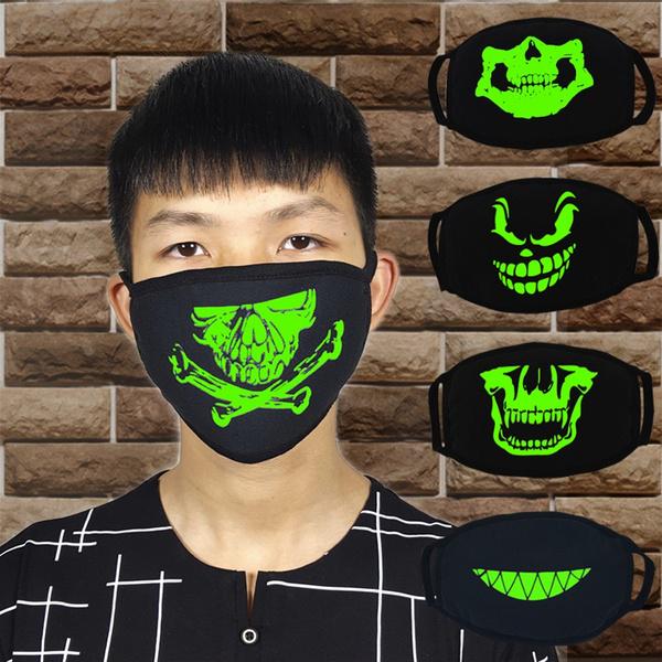 Buy Qii Black Festival Party Luminous Ghost Skull Half Face Scary ...