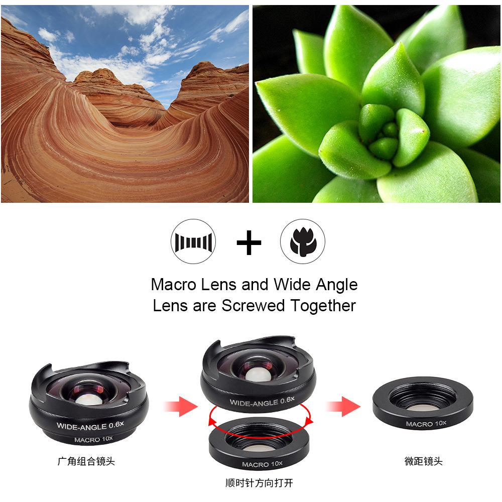 Buy APEXEL 2 In 1 Optic Lens 4k HD Professional Wide Angle+macro Lens ...