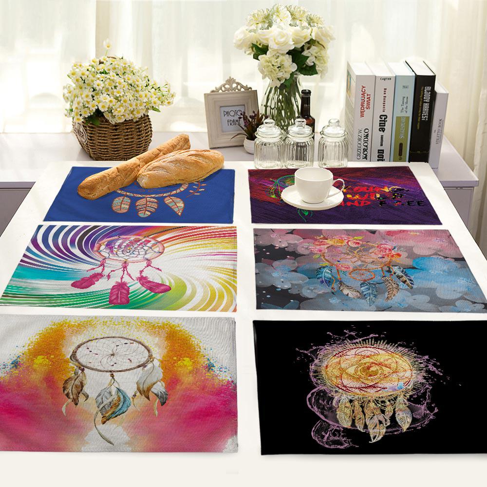 Buy Colorful Dreamcatcher Printing Table Mat Table Napkin Placemat ...