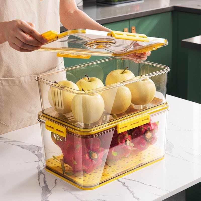 Buy Food Storage Containers Produce Saver with Lids, Stackable ...