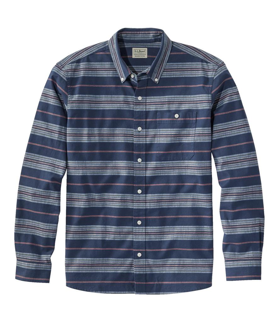LLB Comfort Stretch Chambray Slightly Fit с длинным рукавом в полоску ...