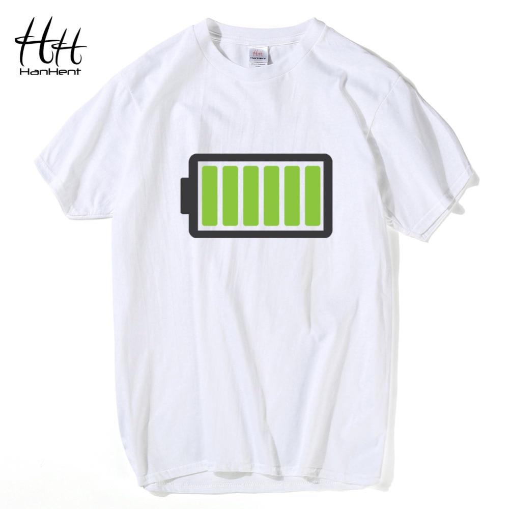 Buy HanHent Funny Battery Design T Shirt For Couples Valentine Gift T ...