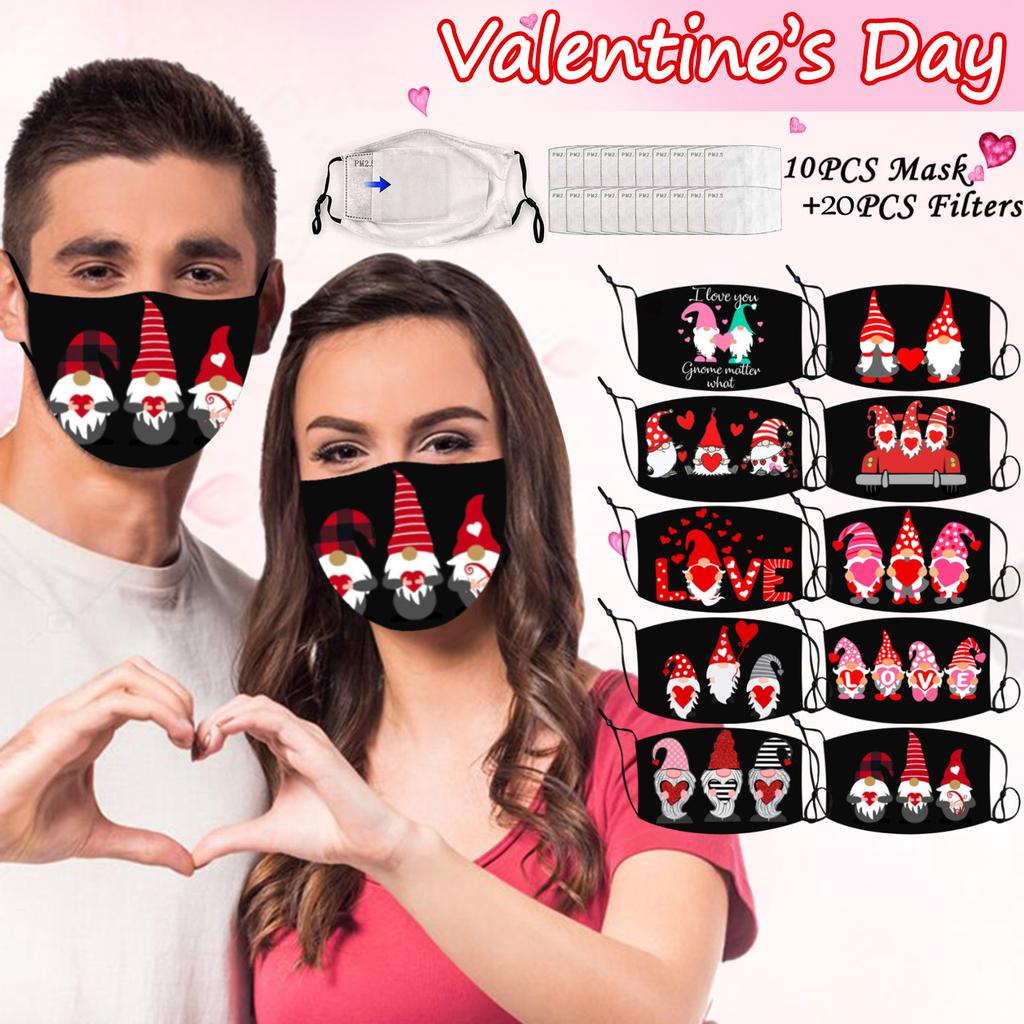 Buy [OD] 10PCS Valentine's Day Face Mouth Mask Adjustable Sport Outdoor ...