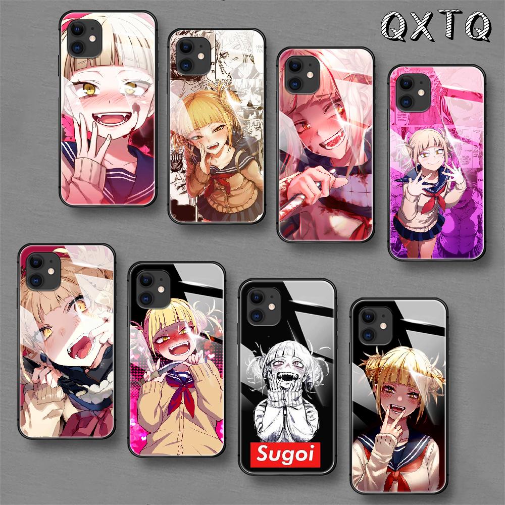 Cheap Himiko Toga Hero Academia Anime Tempered Glass Phone Case For ...