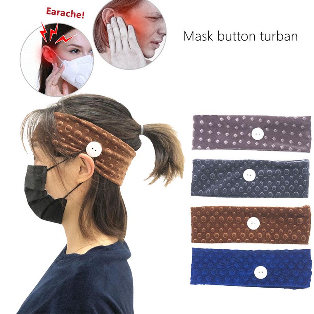 Buy With Button Hair Bands Stretchy Mask Artifact Headband Button Hair ...