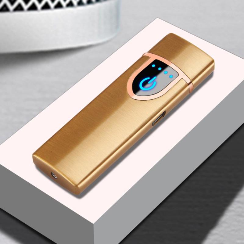 Buy 1PC USB Rechargeable Electric Touch Sensor Metal Cigarette Lighter ...
