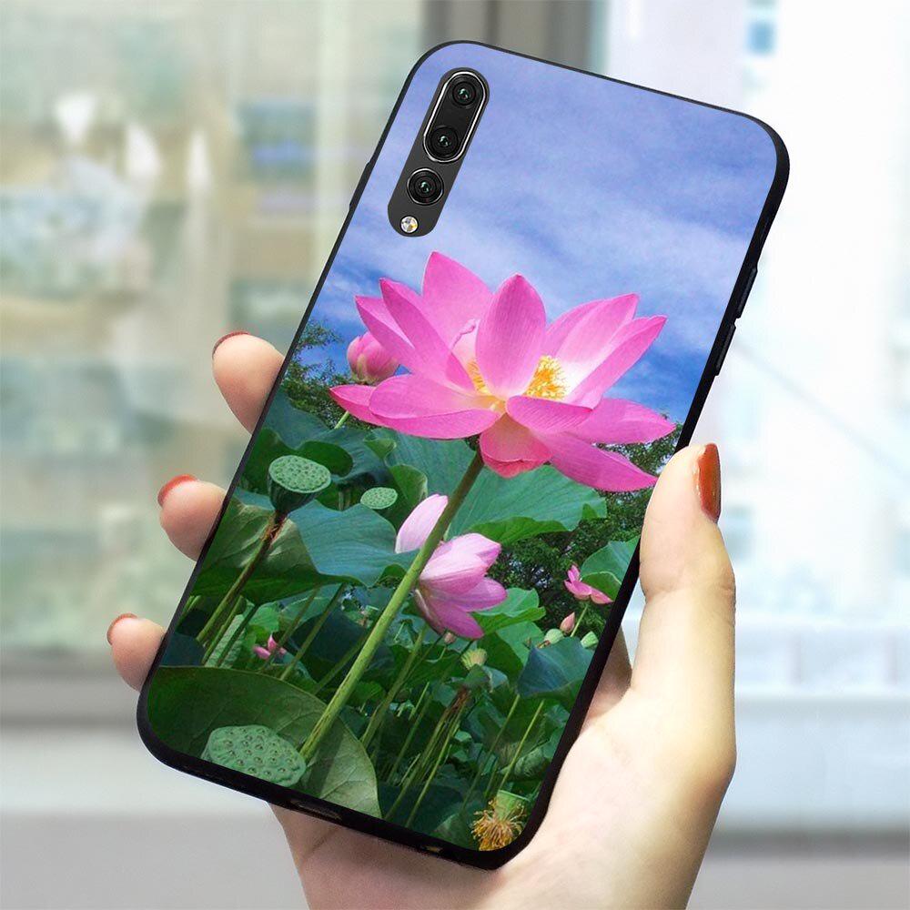 Buy Flower Lotus Phone Case for Huawei P9 Lite 2017 Cover P10 P20 P30 P ...