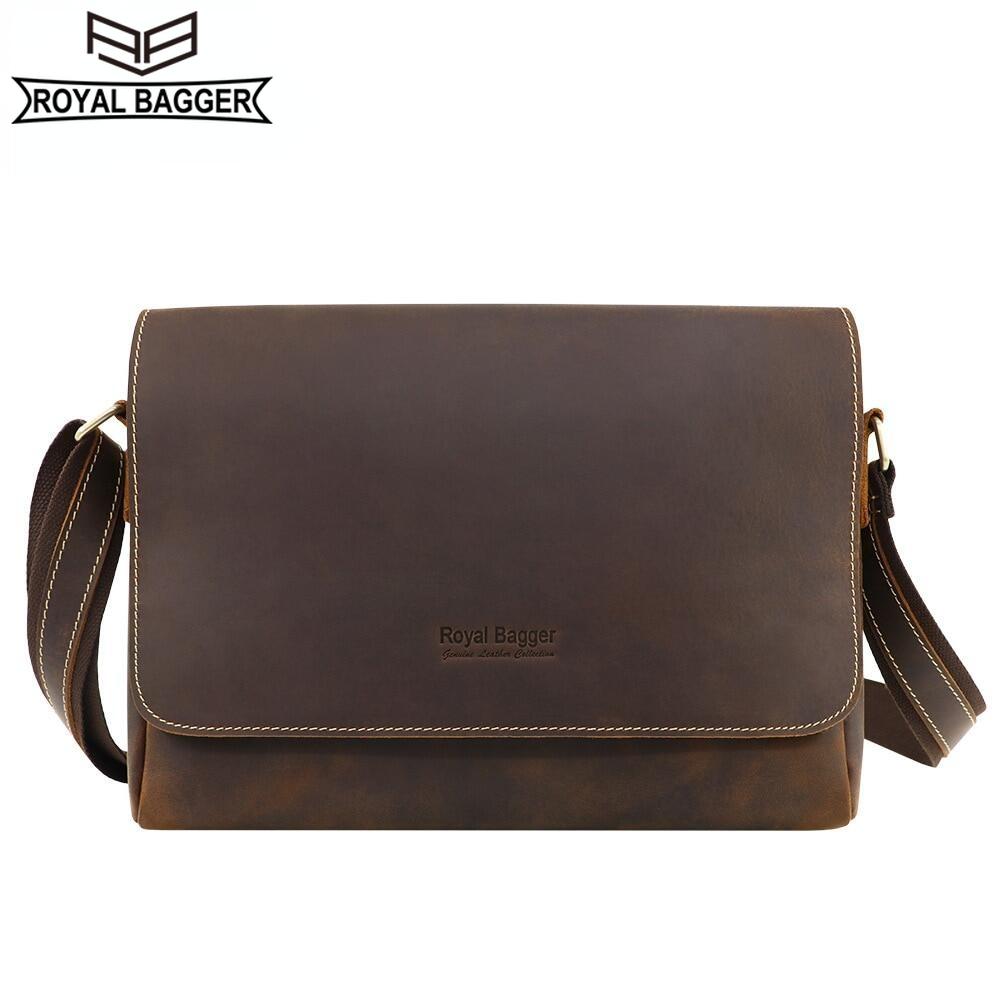 Buy Royal Bagger Men's Shoulder Bag Vintage Genuine Leather Retro ...