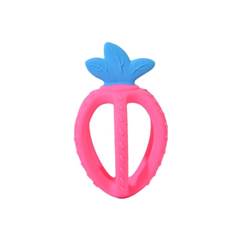 Buy Baby Silicone Strawberry Teether Newborn Infant Chewing Teething ...