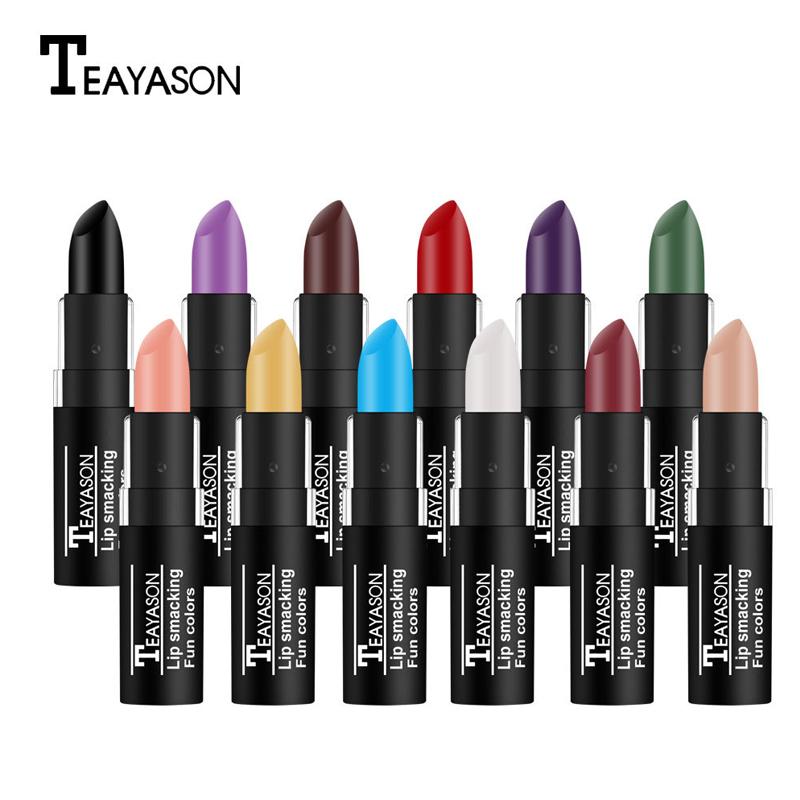 Buy TEAYASON 12 Color Lipstick Make Up Waterproof Lasting Sexy Red ...