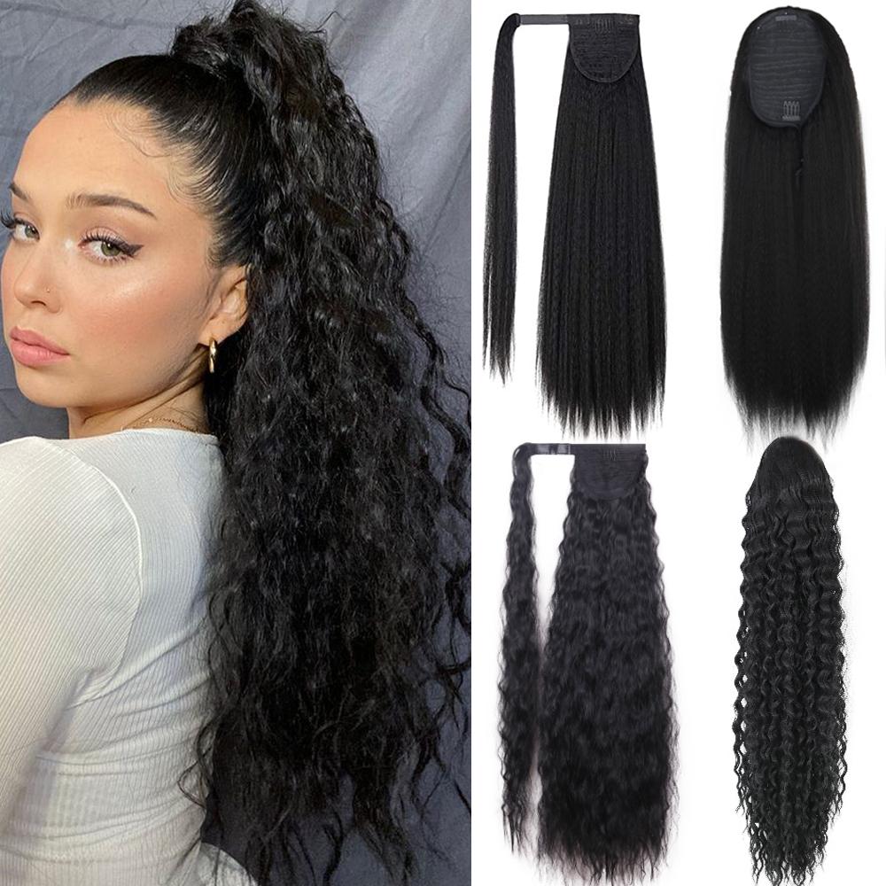 Satın alın MISS WIG Women Long Black Ponytail Straight Wavy Curly ...