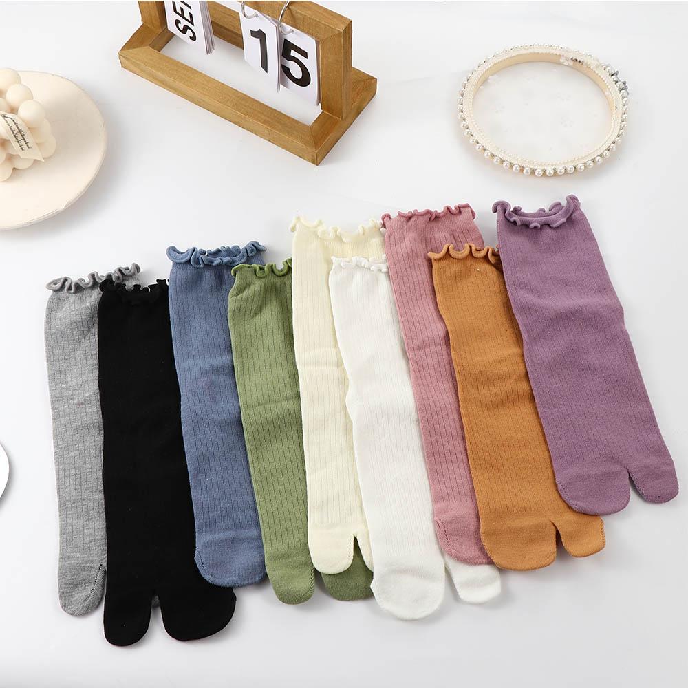 Buy Cotton Split Toe Harajuku Female Two Toe Socks Middle Tube Socks ...