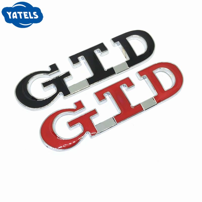 Buy 1pcs Red Black 3D Metal GTD Car Rear Trunk Tail Badge Emblem Car ...