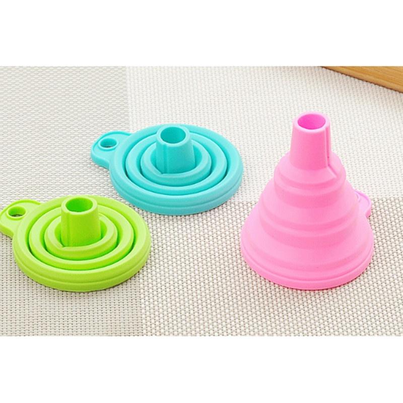 Buy Kitchen Tool Foldable Practical Collapsible Silicone Funnel Hopper ...