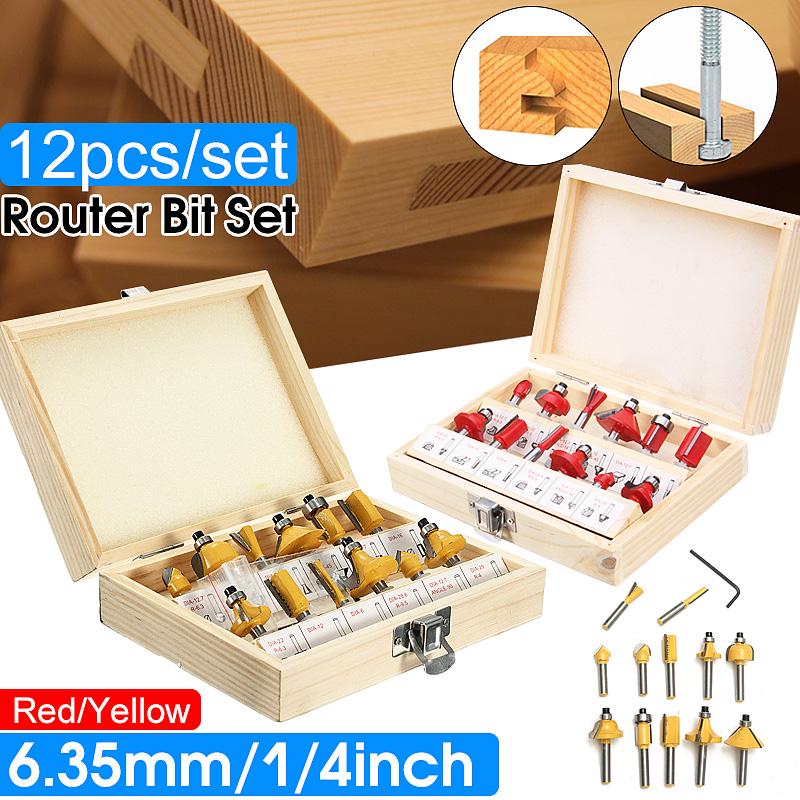 Buy 12pcs/set Milling Cutter Woodworking Router Bit Shank Tungsten ...