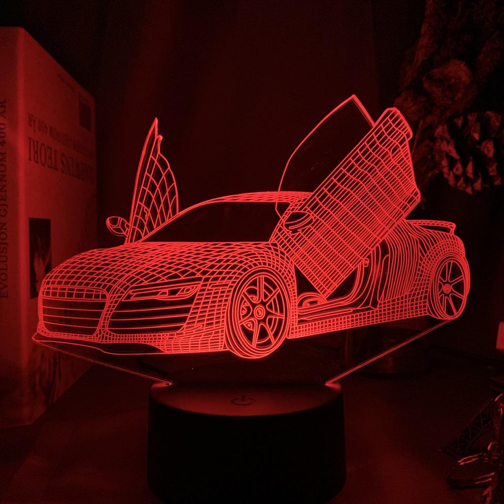Buy Sports Car 3d Illusion Lamp for Child Bedroom Decor Nightlight ...