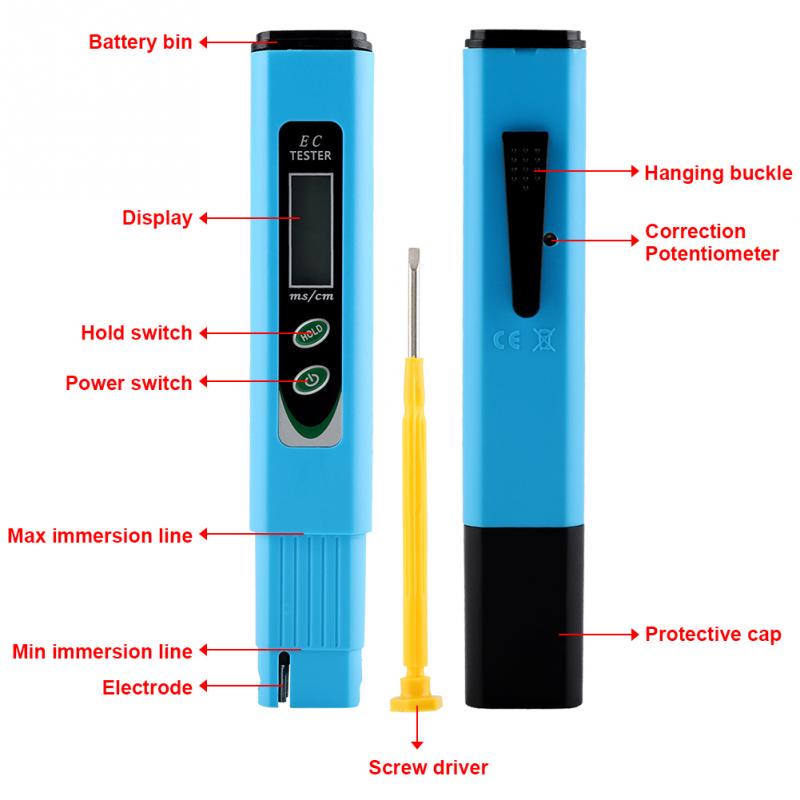 Digtal Water Quality Test Meter Tool TDS&EC Temperature 0-9990 ppm ...