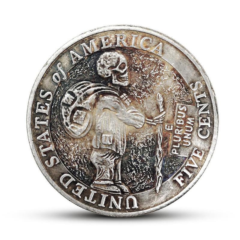 Buy Skeleton Ferryman Handheld Wooden Stick Commemorative Coin ...