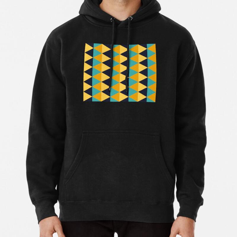 Buy Geometric Pattern Print Hoodies Sweatshirt Men Casual Pullover ...