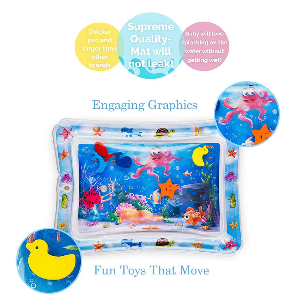 Buy Cartoon Kids Water Play Mat Inflatable Thicken PVC Infant Gym ...
