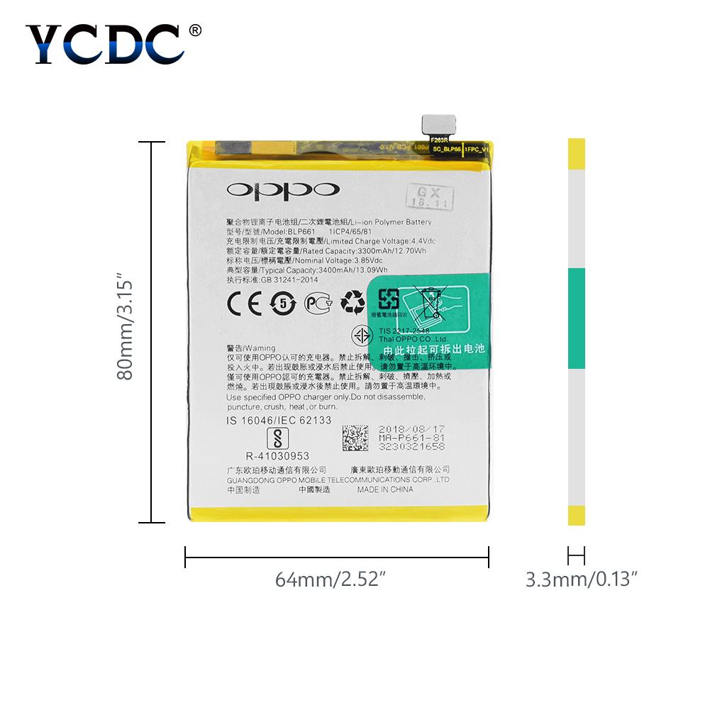 Buy Original BLP661 Battery For OPPO A3 Smart Phone 3.85V 3400mAh High ...