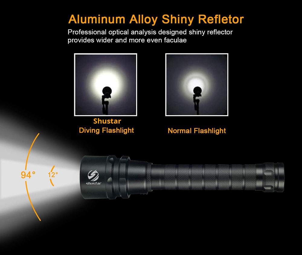 Buy Diving Flashlight 3*T6 Portable Scuba Dive Torch 200M Underwater ...