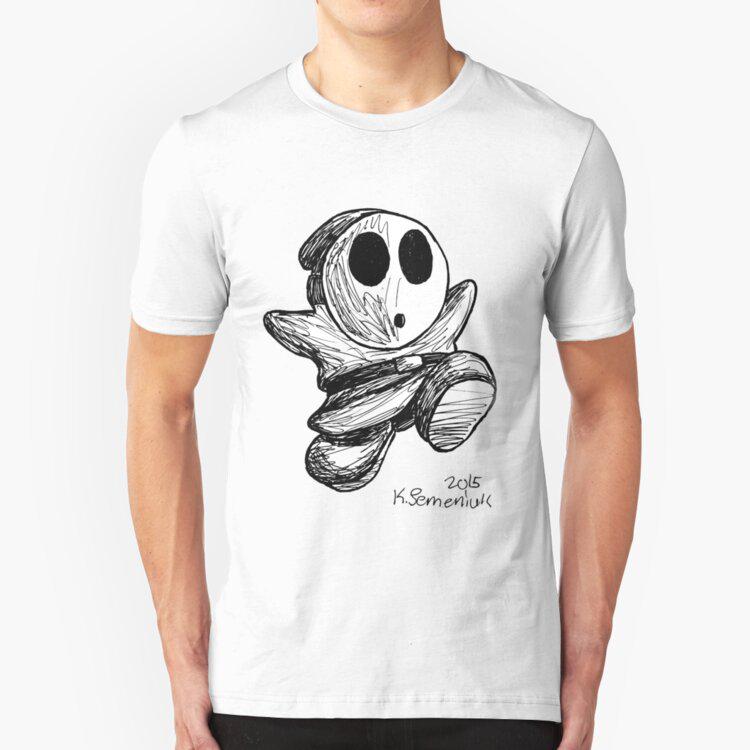 Buy Shy Guy Doodle Cotton White Tees Summer Men T Shirts Male Casual ...