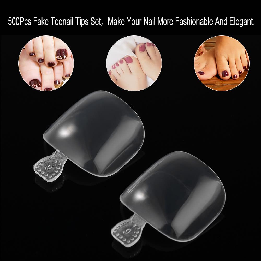 500Pcs Fake Toenail Tips Set Full Cover False Toe Nail Tips for DIY ...