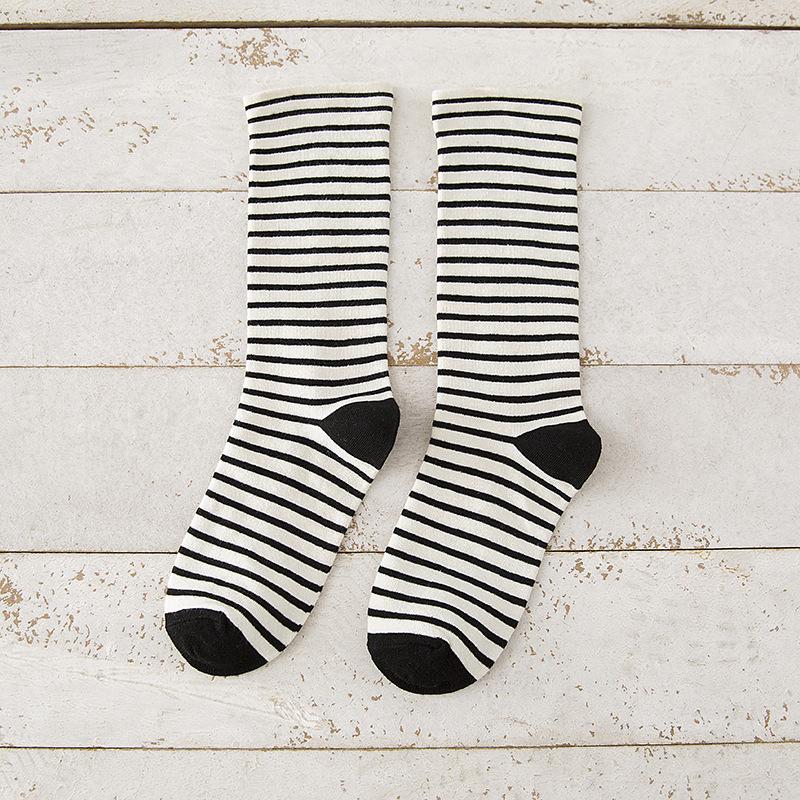 Buy Cute Striped Socks Women Candy Color Horizontal Stripe Stockings ...