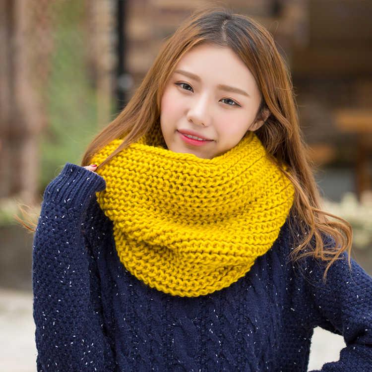 Women Winter Knitted Crochet Long Snood Tube Scarf Shawl Neck Scarf ...