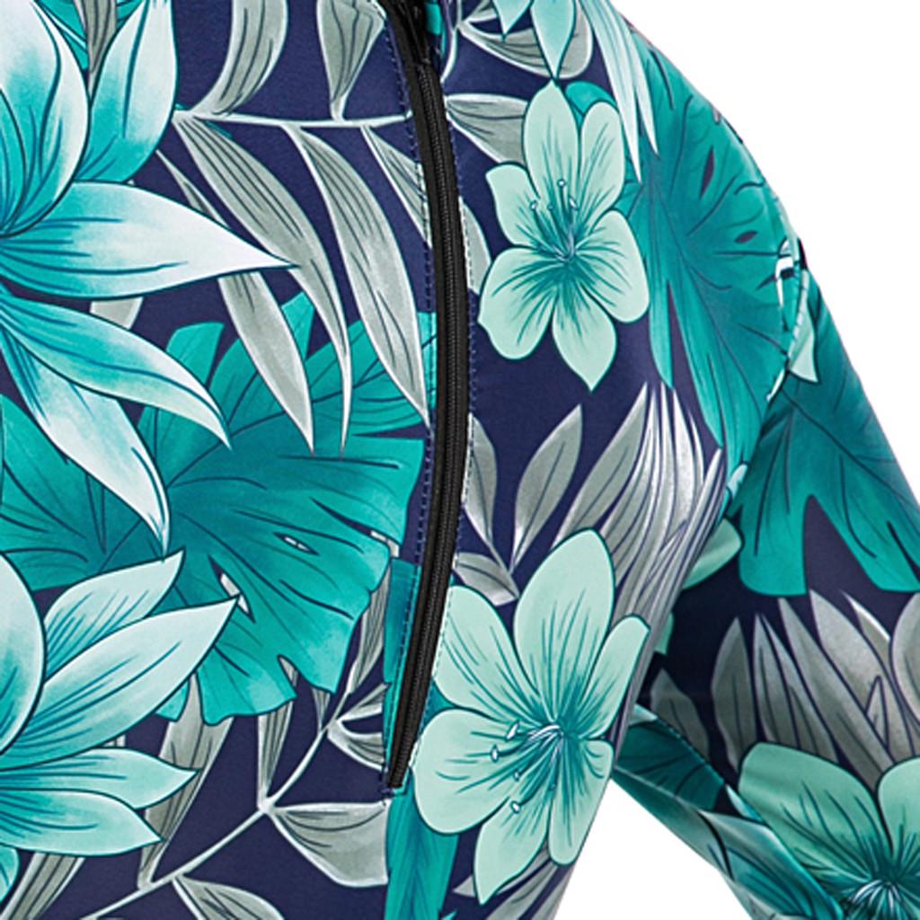 Buy Women Fashion V-neck Tropical Leaves Print Diving Surfing Suit Set ...