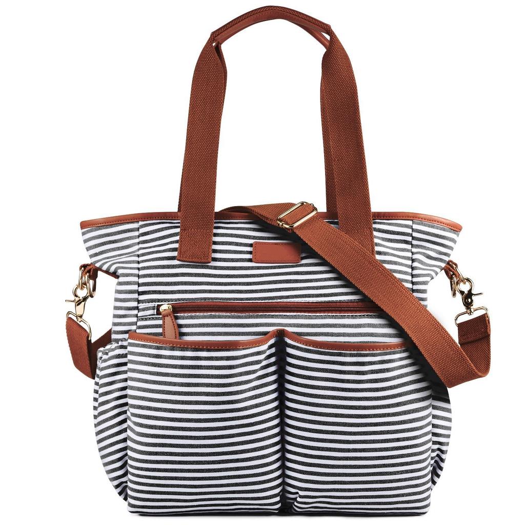 Buy Fashion Stripe Mommy Bag Hand-held Large Capacity Canvas Mother and ...