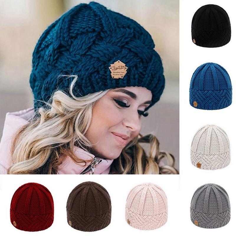 Buy Women Knitted Warm Hat Caps Winter Hats For Men Women Skullies ...