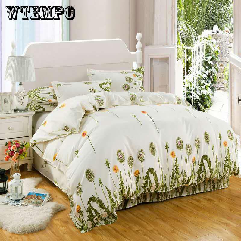 Buy Twin Full Queen Green Polyester 4Pcs Bedding Set Bedclothes Sets ...