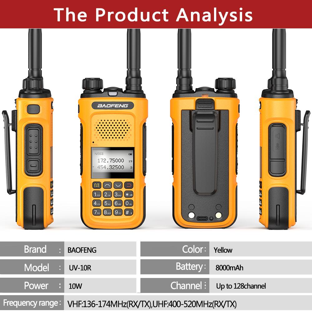 Buy Baofeng UV-10R Walkie Talkie 10W High Power Ham Radios Dual Band UHF VHF Radios Transmitter ...