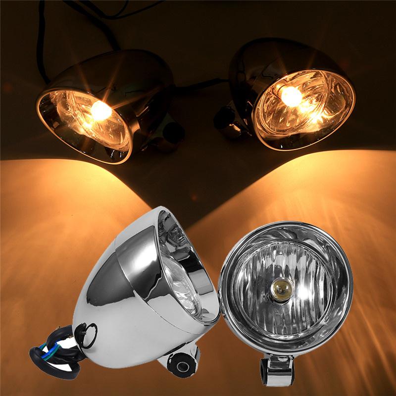Buy 1Pair Motorcycle Headlights Motorbike Bullet Fog Light For Yamaha ...