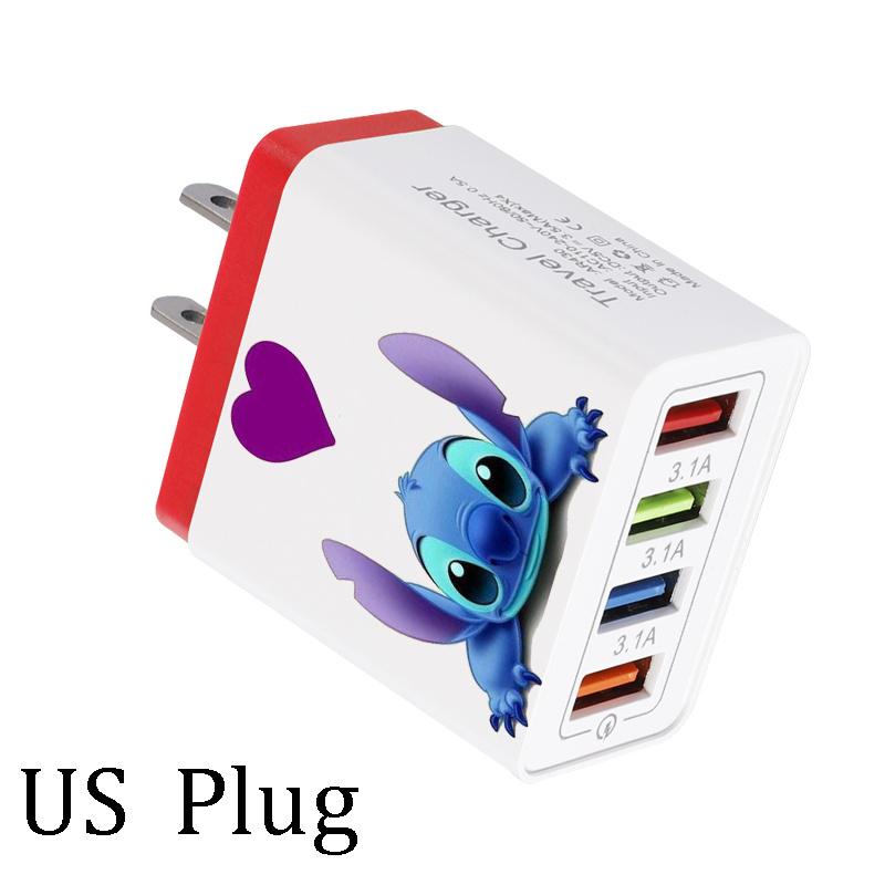 Buy Stitch High Quality 3.1A 4 Port USB Plug Smart Devices Charger For ...