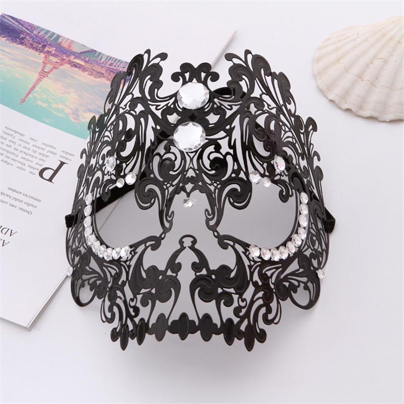 Buy Metal Diamond Full Face Halloween Mask Venice Premium Elegant Metal ...