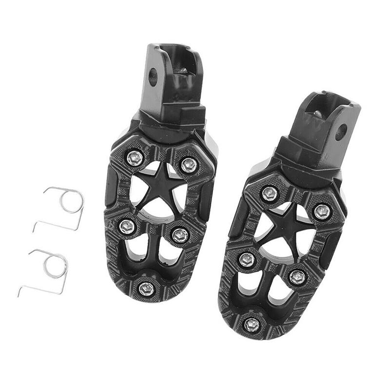 Buy 2X Universal Aluminum Black Motorcycle Scooter Footrests Foot Peg ...