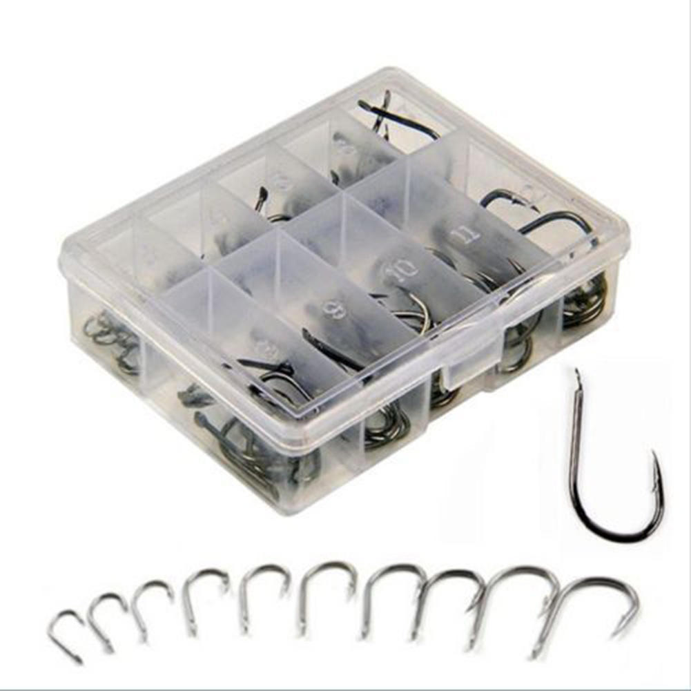 Buy 140 Pcs 10 Size Fishing Sharpened Perforated Hook Lure Tackle with ...