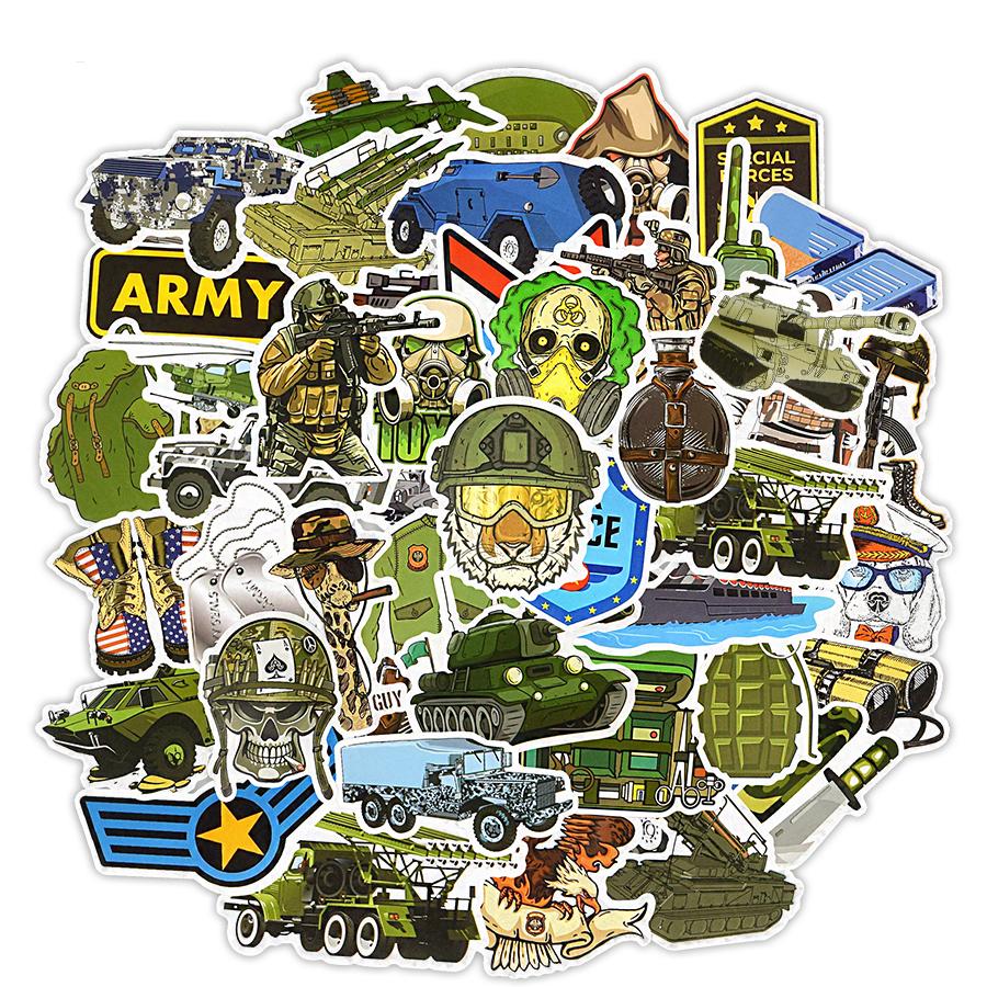 Buy 50 PCS Military Style Stickers Soldier Badge Cartoon Cool Stickers ...